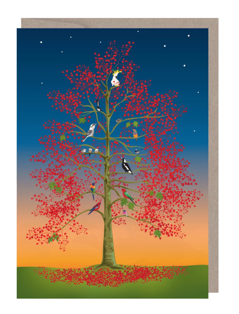 Flame Tree Greeting Card — Pip and Pod Paper Designs